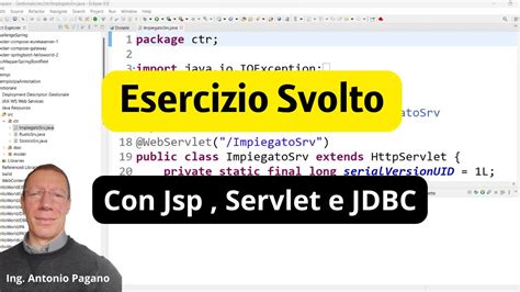 esercizio con jsp servlet e jdbc youtube