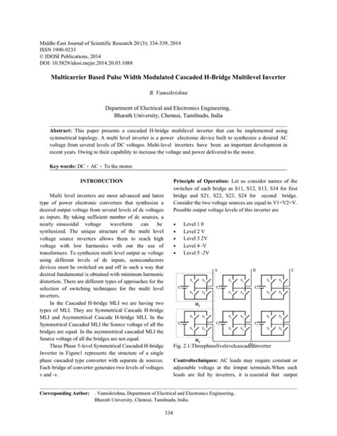 multicarrier based pulse width modulated cascaded h