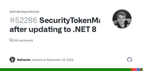 securitytokenmalformedexception after updating to 8 · issue 52286