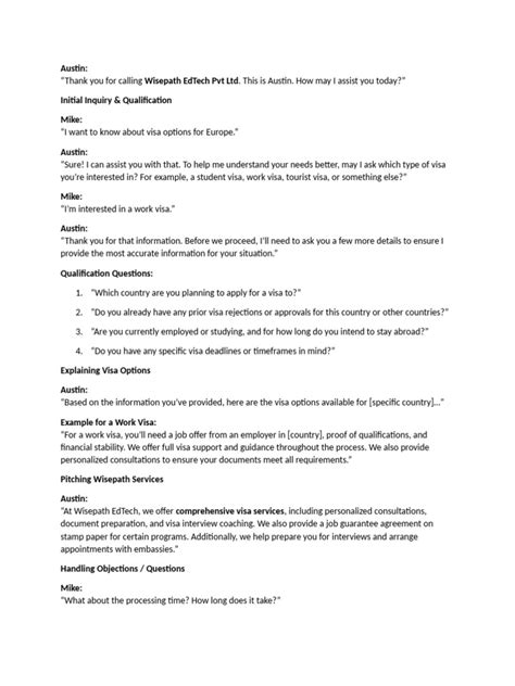 Austin Calling Script Pdf