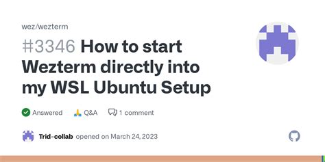 How To Start Wezterm Directly Into My Wsl Ubuntu Setup · Wez Wezterm