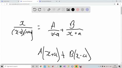 SOLVED For Equation Determine The Constants A And B That Make The Equation An Identity Hint