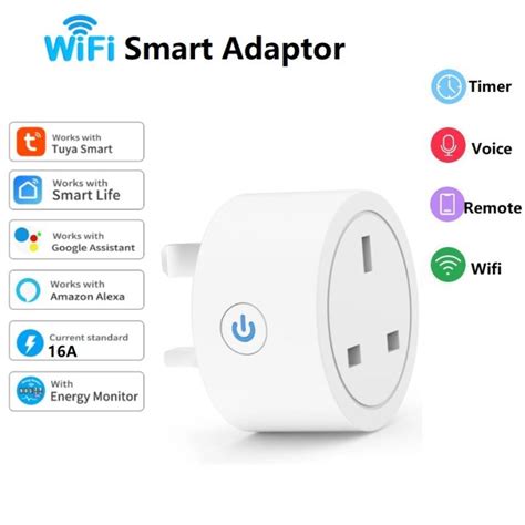 Smart Wifi Plug Socket Uk 16a 20a Tuya Adaptor Power Energy Monitor Wireless Remote Control