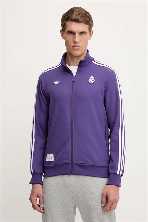 Суичър Adidas Originals Real Icon Tt мъжки в лилаво с десен Jf2582