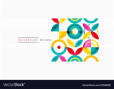 Colorful Circles Abstract Background Hi Tech Vector Image