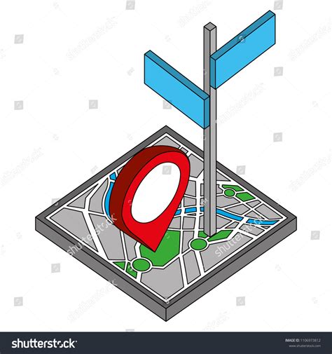 Map Guide Signaling Pin Location Isometric Stock Vector Royalty Free Shutterstock