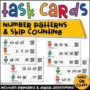 QR Code Task Cards Number Patterns Skip Counting By Kristin Kennedy