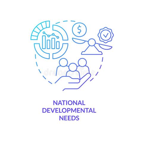 National Developmental Needs Blue Gradient Concept Icon Stock Vector