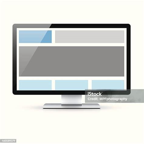 Konsep Pengkodean Web Html Responsif Dan Css Desain Komputer Desktop Ilustrasi Stok Unduh