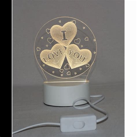 3d світильник нічник I Love You 3 відтінку Білий фото відгуки характеристики в інтернет