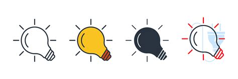 Light Bulb Icon Logo Vector Illustration Idea Sign Solution Thinking