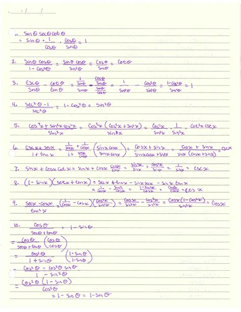 Trigonometry Practice Problems With Solutions Sin O Secocot O Sin O Coso I Coso Sno 2