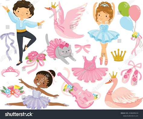 Ballet Ballerina Clipart Set Male Female Stock Vector Royalty Free 2196499219 Shutterstock