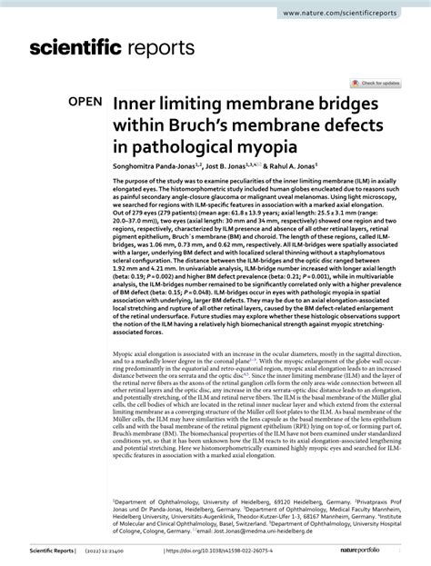 Pdf Inner Limiting Membrane Bridges Within Bruchs Membrane Defects