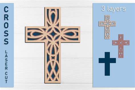 Religious Cross 3d Layered Laser Cut · Creative Fabrica