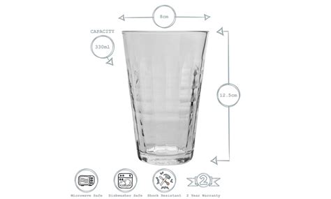 Pack Of 4 6 Or 12 Duralex Prisme Tempered Drinking Glasses Groupon