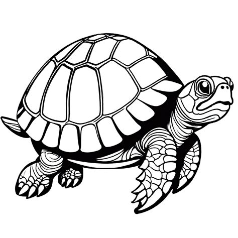 Smiling Big Shell Turtle Coloring Page Lulu Pages