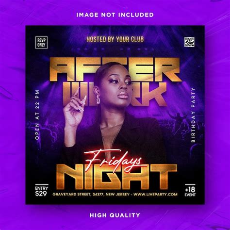 나이트 클럽 파티 전단지 템플릿 디자인 프리미엄 Psd 파일