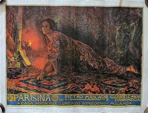 Lot Rare Vintage Italian Litho Parisina Di Pietro Mascagni