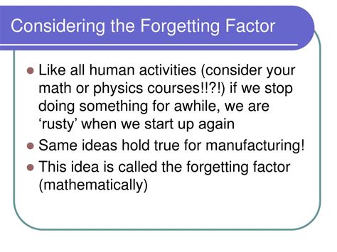 PPT Learning Curve And Forgetting Factor PowerPoint Presentation Free Download ID