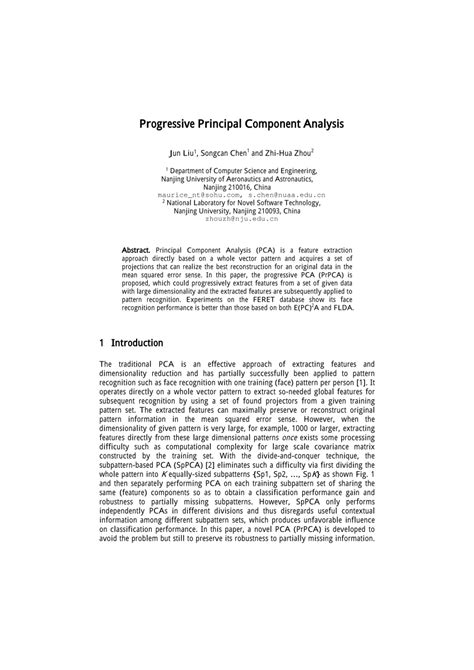 Pdf Progressive Principal Component Analysis