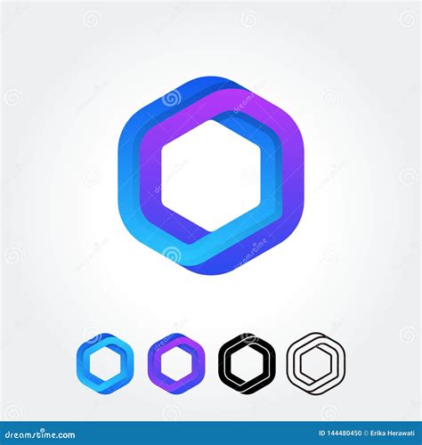 Abstract Hexagon Shape Vector Logo Template Stock Vector Illustration