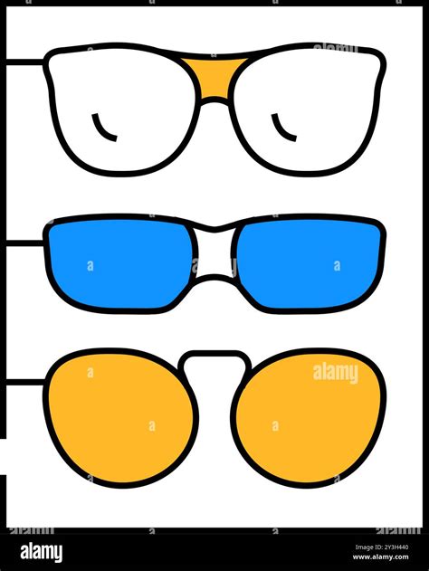Different Frames Of Glasses Set Icon Color Illustration Stock Vector