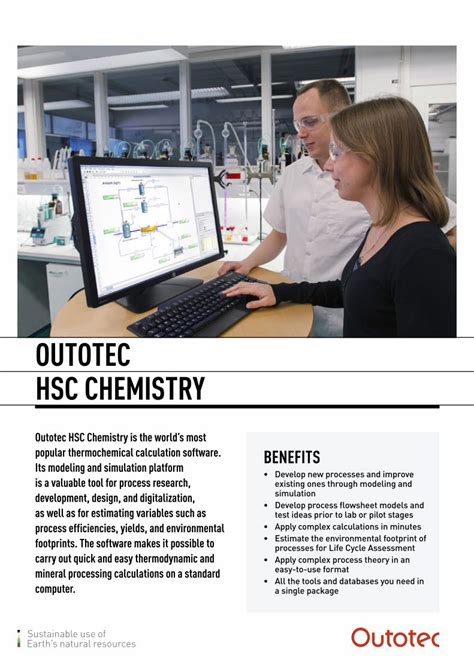 Pdf Outotec Hsc Chemistry Sustainable Use Of Hsc Chemistry Is The