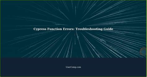 Fixing Cypress Function Errors Troubleshooting Guide