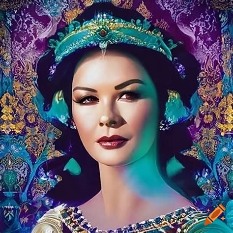 Portrait Of Catherine Zeta Jones As Scheherazade In Moorish Attire In