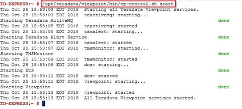 Stopping And Starting Teradata Viewpoint Services