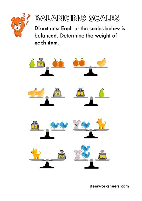 Free Balancing Scales Pack Stemworksheets