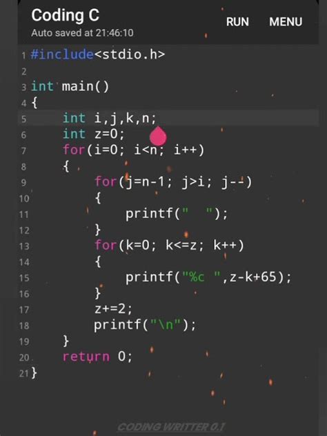 C Pattern Programming Tutorial Video Ll ️ ️ Coding Writter 01 Ll 💯🧠