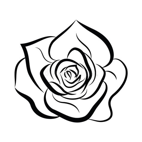 Black Rose Line Vector Icon Stock Vector Illustration Of Flower Love