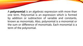 GRADE 7 Algebraic Expressions PowerPoint PPTX