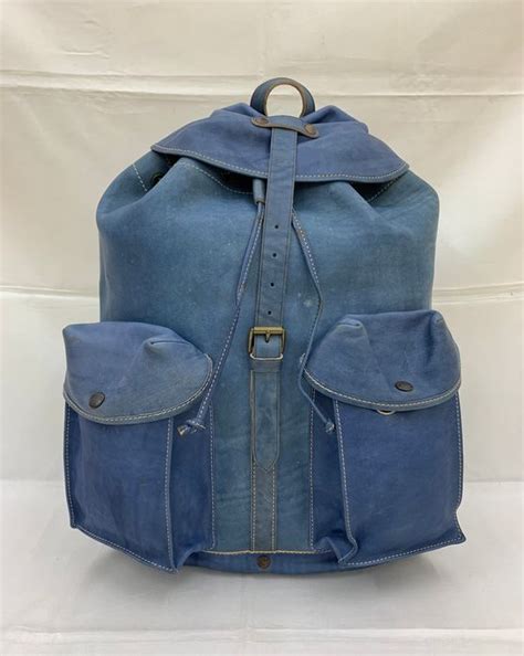 Ralph Lauren Double Rl Riley Backpack Rrl Indigo Washed Leather