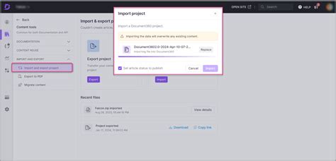 Importing Your Documentation Into A New Knowledge Base Project