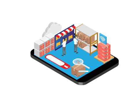 Modern Isometric Product Inventory Illustration Web Banners Suitable For Diagrams
