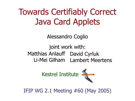 ppt towards certifiably correct java card applets powerpoint