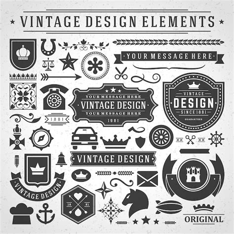 Premium Vector Vintage Labels And Badges Design Elements With