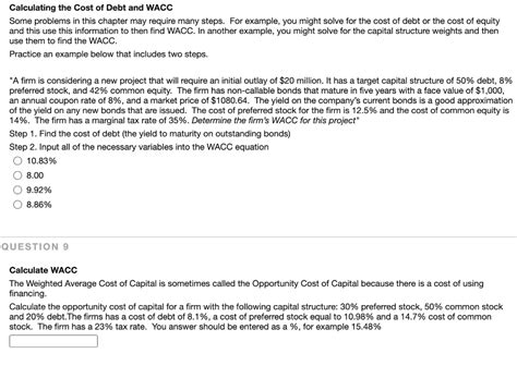Solved Calculating The Cost Of Debt And Wacc Some Problems