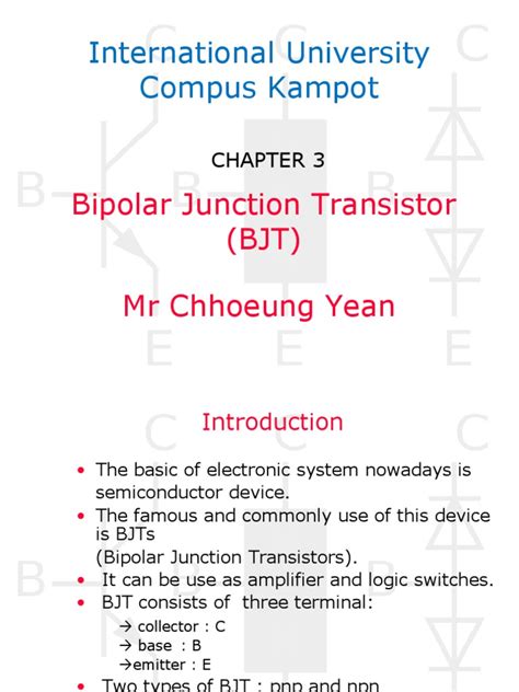 Chapter Iii Transistor Pdf Bipolar Junction Transistor P N Junction