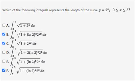 Solved Which Of The Following Integrals Represents The Chegg Com