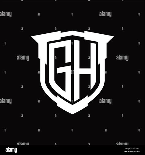 Gh Logo Monogram Letter With Shield Shape Design Template Stock Vector Image Art Alamy