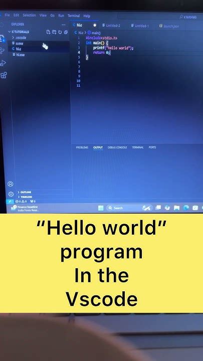Hello World In Vscode Coding Tech Shorts Trending Vscode Tutorial Youtube