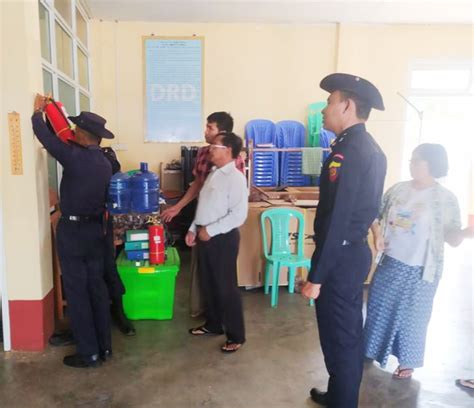 သာယာဝတီမြို့တွင် ဌာနဆိုင်ရာရုံးများ၌ မီးဘေးလုံခြုံရေးကြည့်ရှုစစ်ဆေး