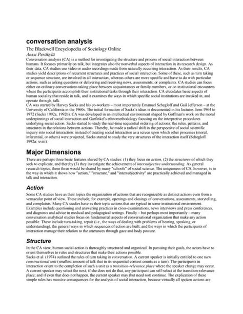 Conversation Analysis Ppt Conversation Analysis Ppt