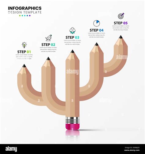 Infographic Design Template Education Concept With 5 Steps Can Be