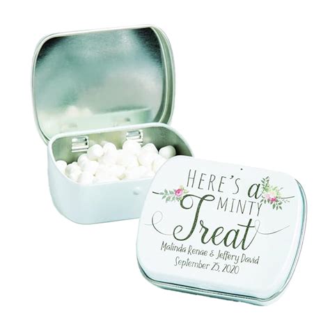 Personalized Wedding Mint Tins Personalized Metallic Collection Clear