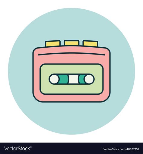Cassette Player Icon Music Sign Graph Symbol Vector Image